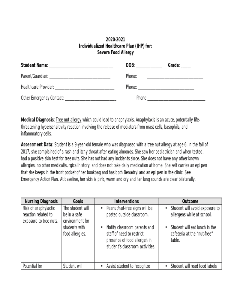 IHP-allergic-reaction.docx Doc Template | pdfFiller