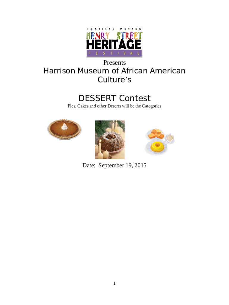 Dessert Bakeoff - 2015 Official Contest Rules and Entry Doc Template ...