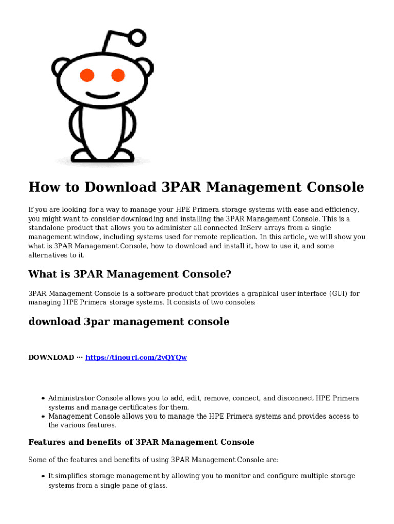 Fillable Online How to Download 3PAR Management Console Fax Email Print - pdfFiller