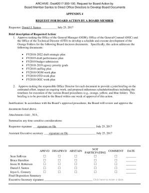 Fillable Online Doc#2017-100-070, Request for Board Action by Board ...