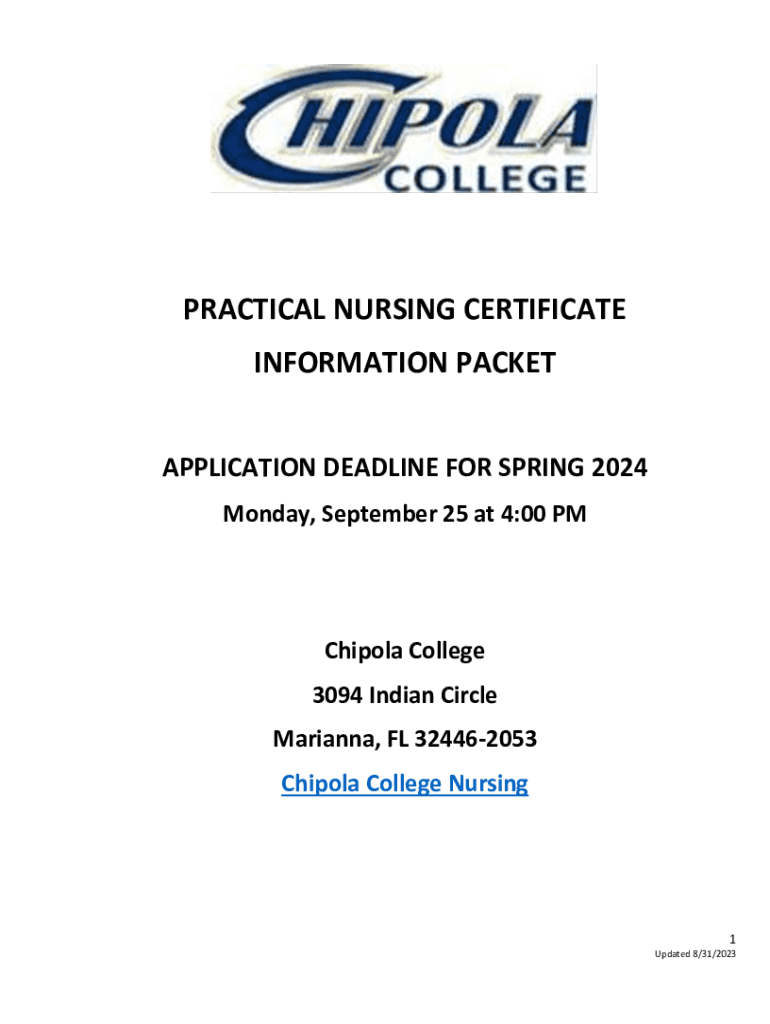 Fillable Online PRACTICAL NURSING CERTIFICATE INFORMATION ... Fax Email ...