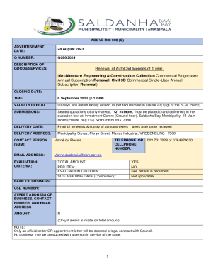 Fillable Online sbm gov Renewal of AutoCad licenses of 1 year. Fax ...