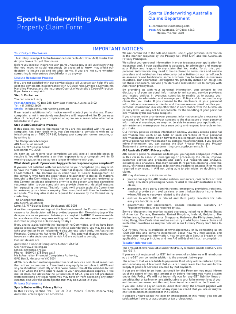 Fillable Online Andrew Whincup - Senior Underwriter Fax Email Print ...