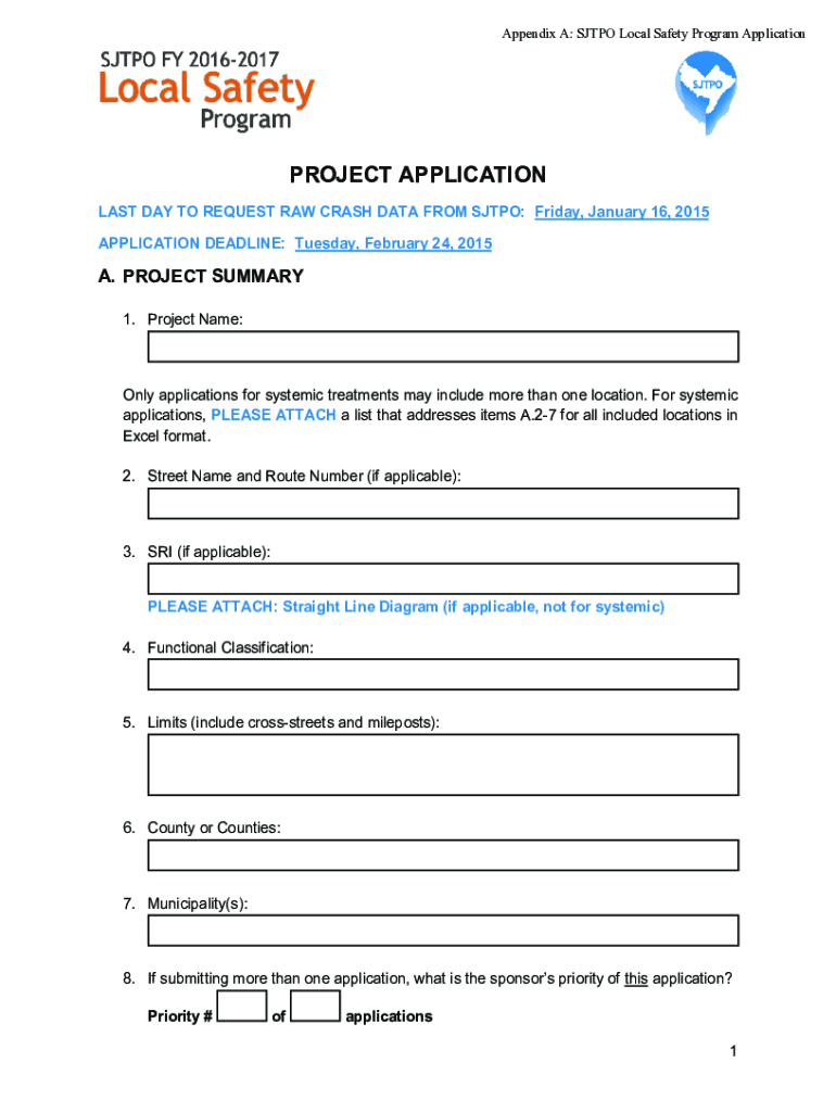 Fillable Online SS4A and Countywide Local Road Safety Plans in the ...