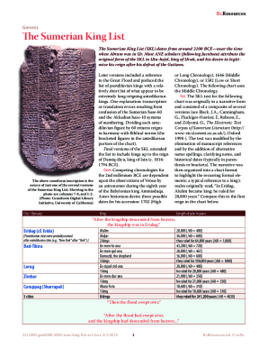 Fillable Online The Sumerian King List. Basic introduction to the ...