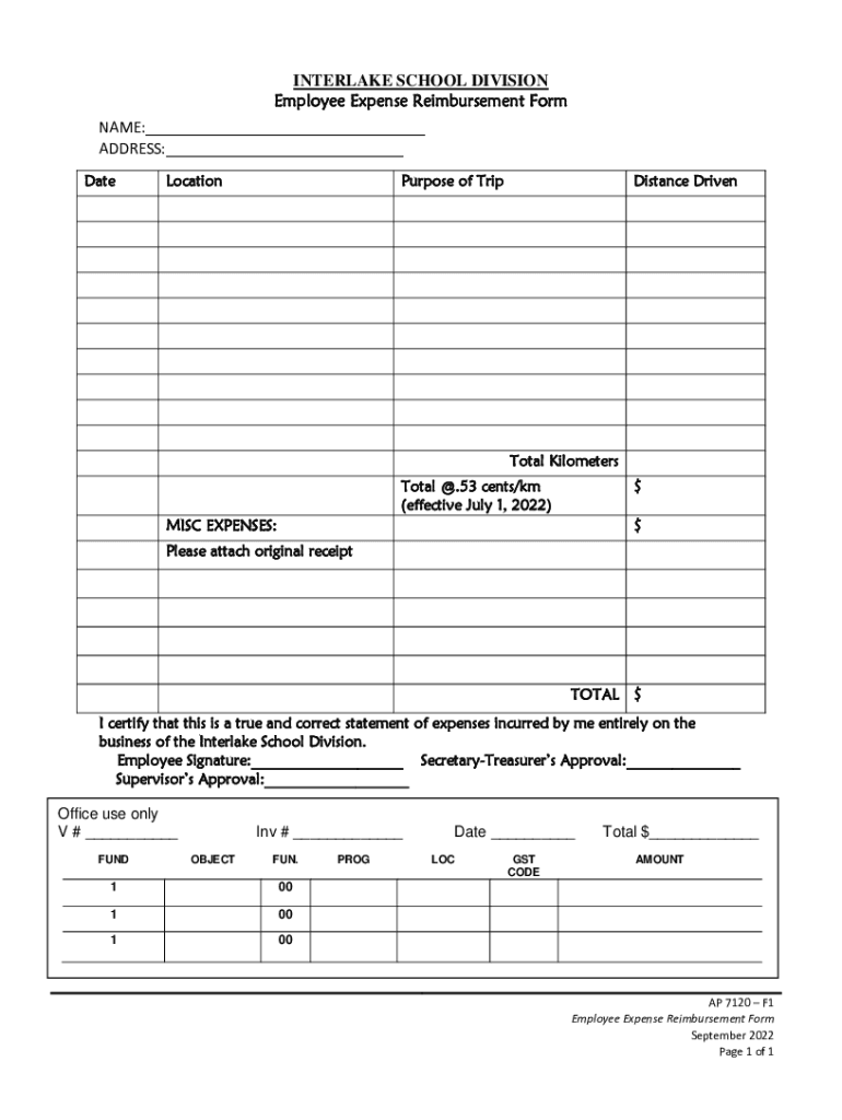 Fillable Online AP-7120-F1-Employee-Expense-Reimbursement-Form. ... Fax ...