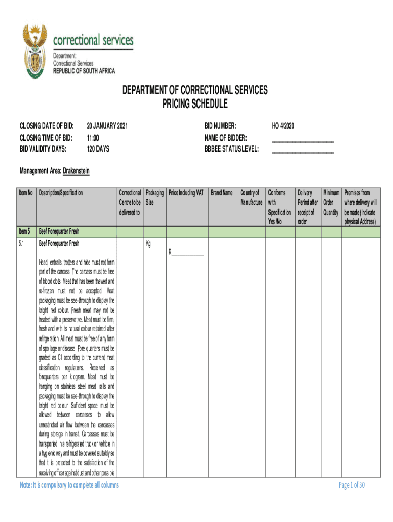 Fillable Online Department: - Correctional Services Fax Email Print ...