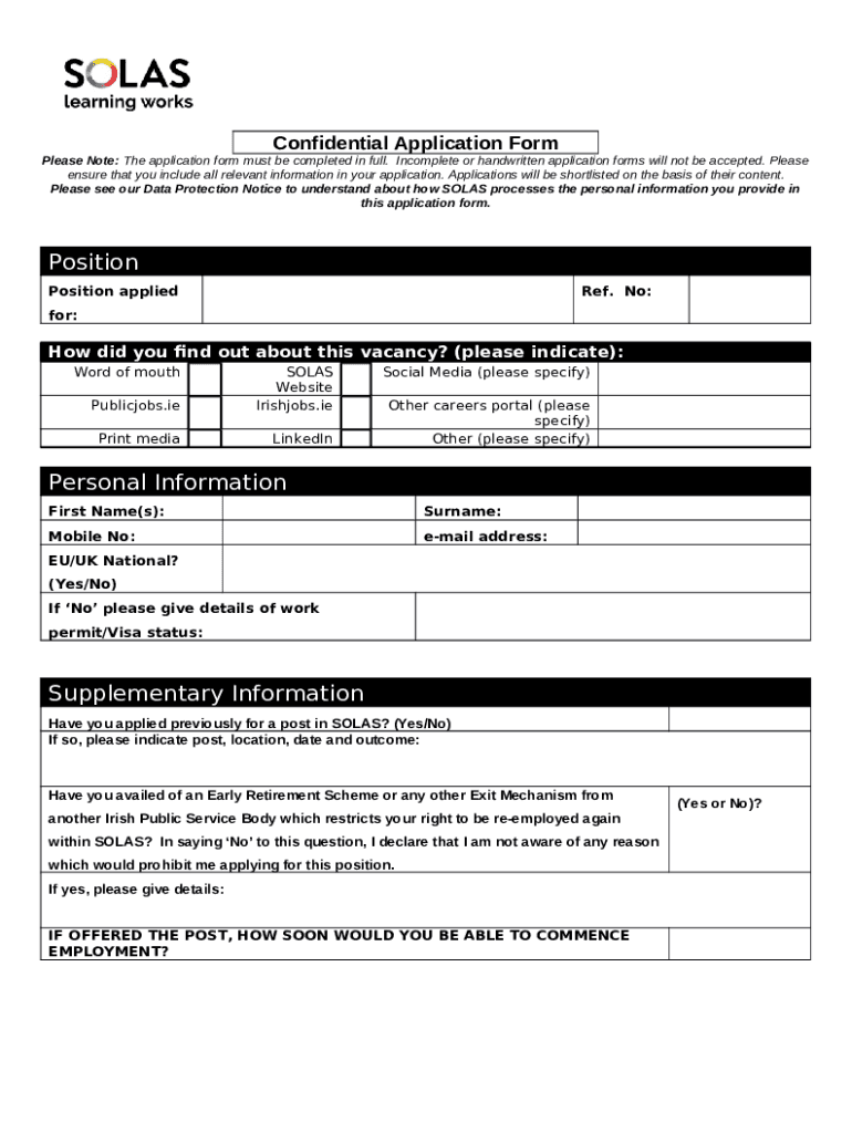 application position applied for Doc Template | pdfFiller