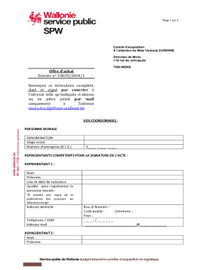 Remplissable En Ligne Offre d'achat Dossier n 53039/2034/1 Fax Email ...