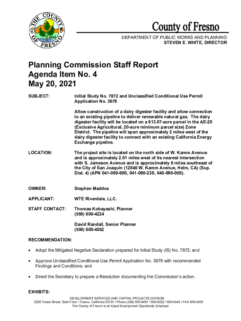 Fillable Online Planning Commission Staff Report Agenda Item No. 4 May ...