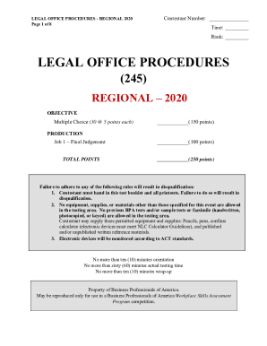 Fillable Online Legal Office Procedures ExamPDF Fax Email Print - pdfFiller