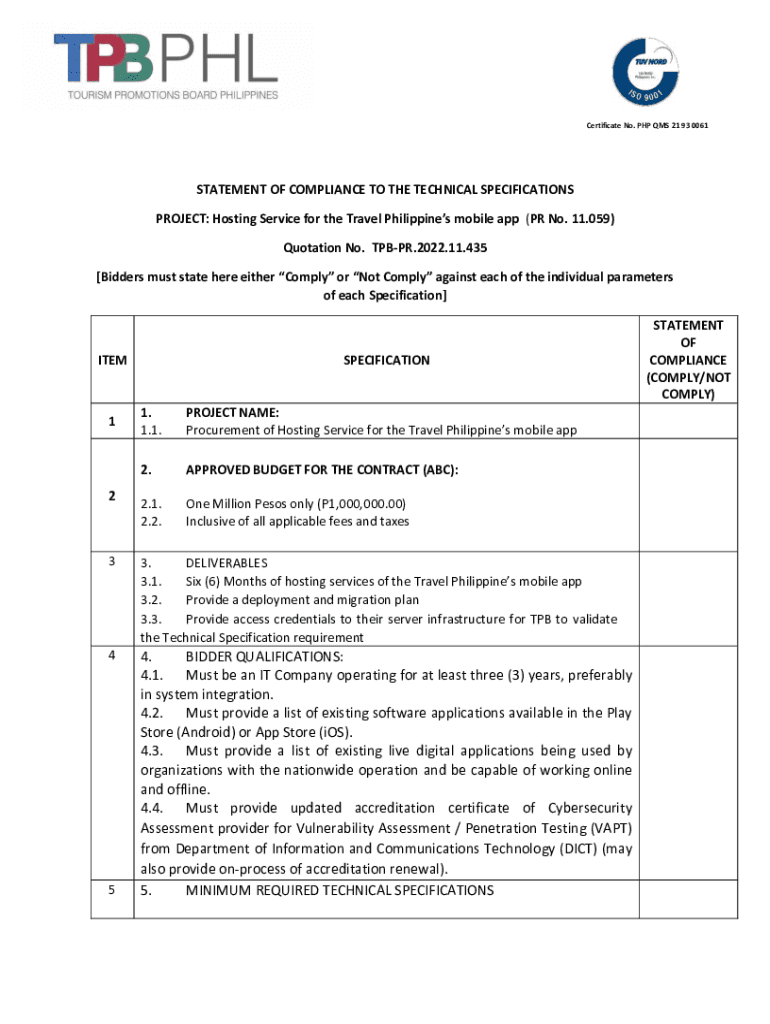 Fillable Online 4. BIDDER QUALIFICATIONS: 4.1. Must be an IT Company ...