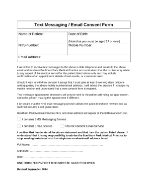 Morfa Lane Consent for SMS Text Messaging Service Doc Template | pdfFiller