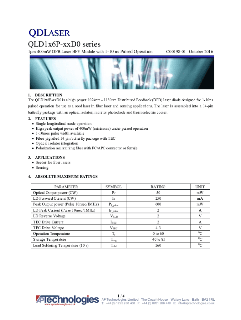 Fillable Online Distributed feedback lasers, explained by RP; DFB laser Fax Email Print - pdfFiller