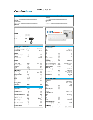 Fillable Online Submittal Data Sheet FTXS09LVJU / RXS09LVJU - Daikin AC ...