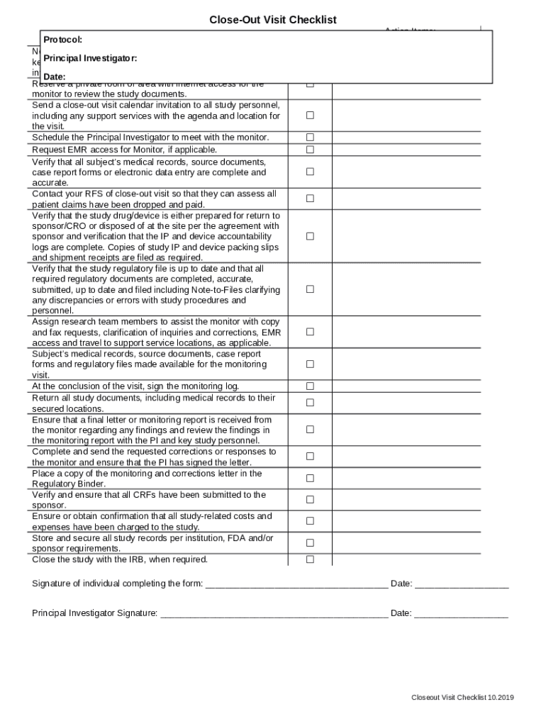 What to Include in the Clinical Trial Study Close-out Checklist Doc ...