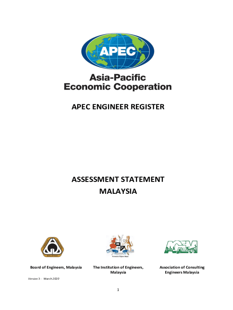 Fillable Online APEC ENGINEER REGISTER ASSESSMENT STATEMENT ... Fax Email Print - pdfFiller