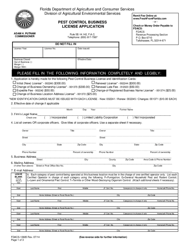 Fillable Online FDACS recommends recordkeeping for all pesticide ...