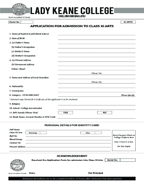 Fillable Online XI Arts Form Fax Email Print - pdfFiller