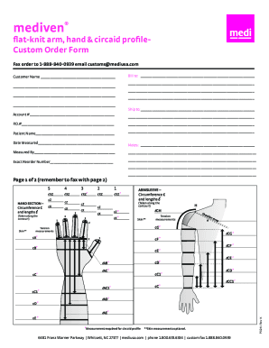 Fillable Online Medi Flat Knit Custom Compression Arm Sleeve Fax Email ...