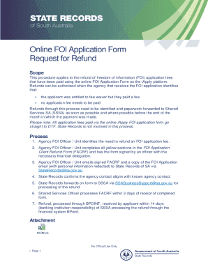 Fillable Online Online FOI Application Form Request for Refund Fax ...