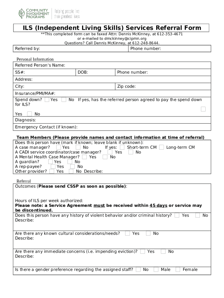 ARMHS Program Referral Doc Template | pdfFiller