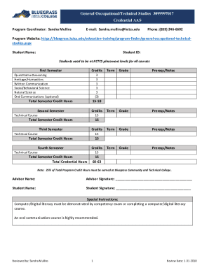 Fillable Online General Occupational/Technical Studies AASKCTCS Fax ...