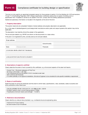 Fillable Online 73 and 77 of the Building Regulation 2021 (Design ...