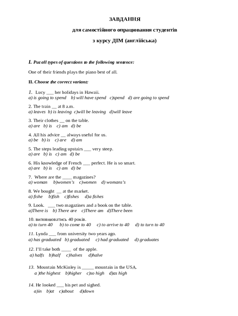 Fill in the blanks using the given verbs in their correct s ... Doc ...