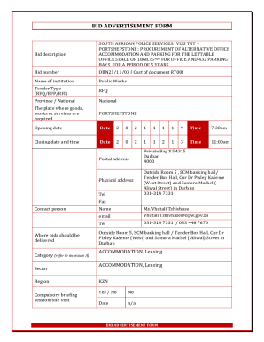 Fillable Online bid number: dbn21/11/03 Fax Email Print - pdfFiller