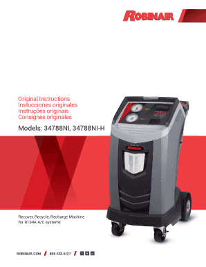 Fillable Online How to use the Robinair 34788 Air Conditioning Recovery ...