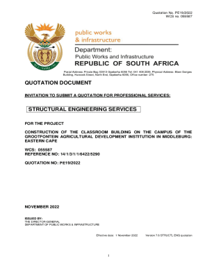 Fillable Online QUOTATION DOCUMENT STRUCTURAL ENGINEERING ... Fax Email Print - pdfFiller