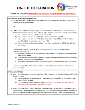 Fillable Online ON-SITE DECLARATION Fax Email Print - pdfFiller