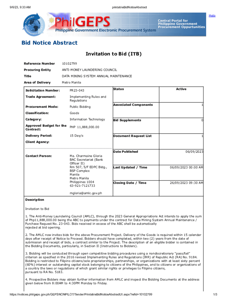Fillable Online Bidding DocumentsSAS Datamining SystemPR23-043 Second Procurement Fax Email ...