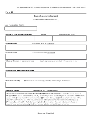 18 Encumbrance instrument DOCX 26.61 KB Doc Template | pdfFiller
