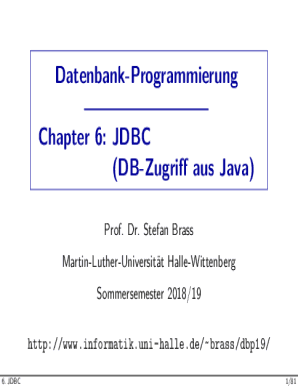 Ausfüllbar Online Datenbank-Programmierung, Chapter 6: JDBC Fax Email ...