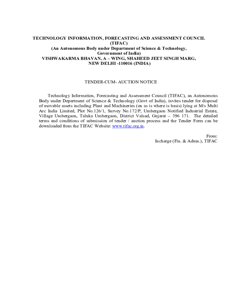 Fillable Online technology information, forecasting and assessment council Fax Email Print ...