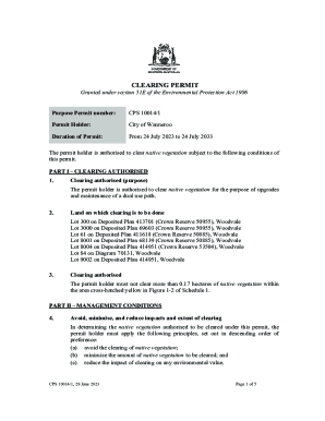Fillable Online CPS 10014-1 - Clearing permit (purpose permit) Fax ...