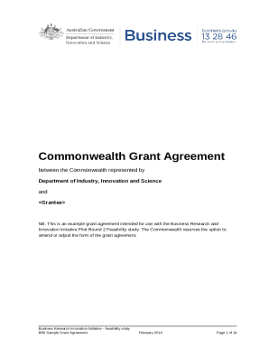 Tier 1 Simple Grant Agreement Doc Template | pdfFiller
