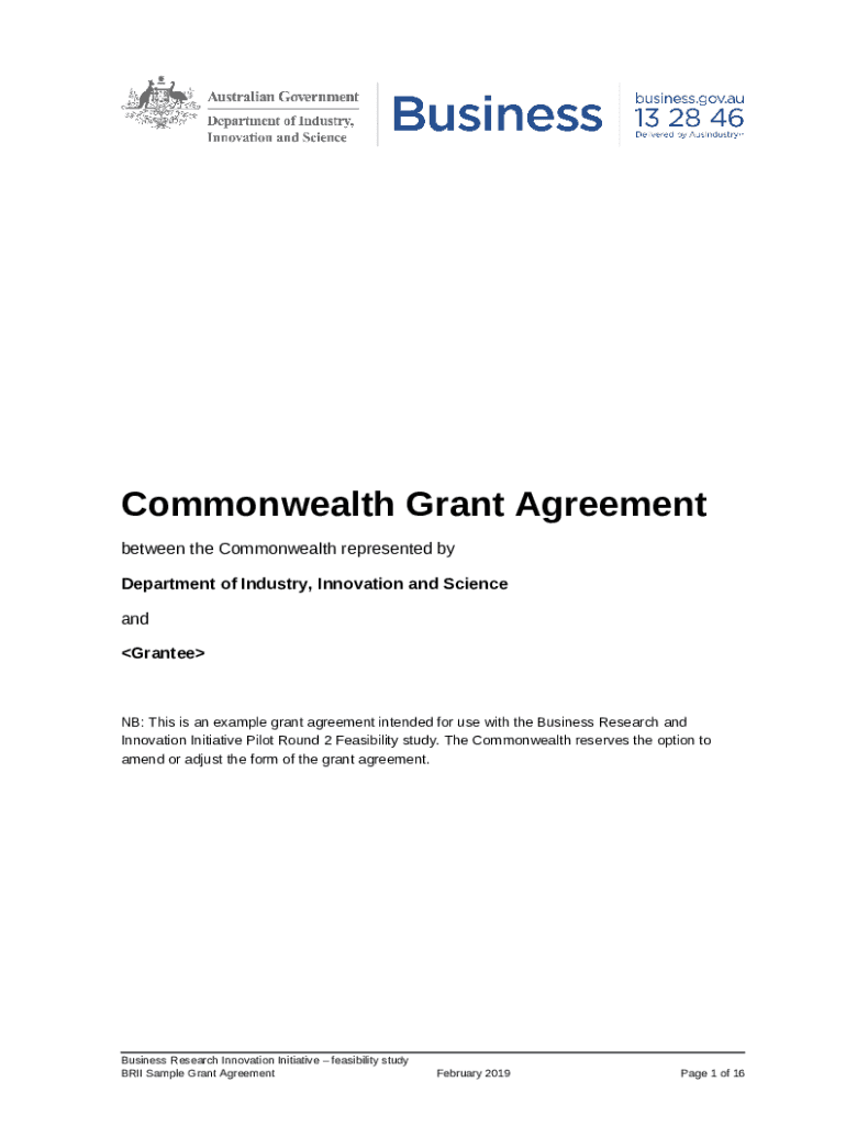Tier 1 Simple Grant Agreement Doc Template | pdfFiller