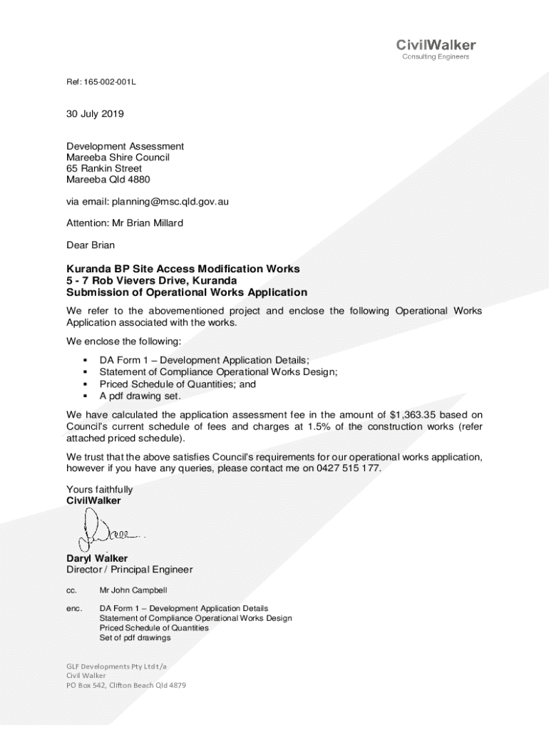 Fillable Online DA Form 1 Development application details - Index of ...