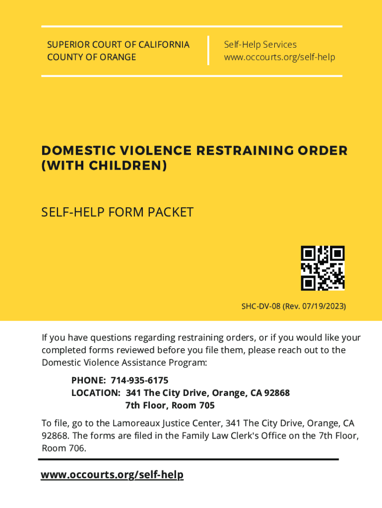 Fillable Online DOMESTIC VIOLENCE RESTRAINING ORDER (WITH CHILDREN ...