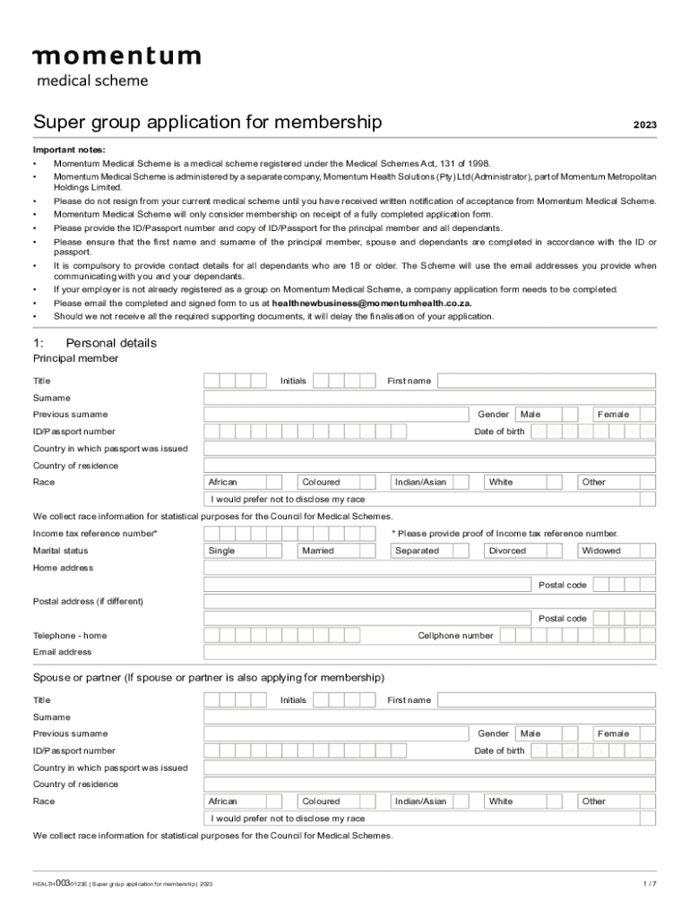 Fillable Online Super group application for membership - GTC Fax Email ...