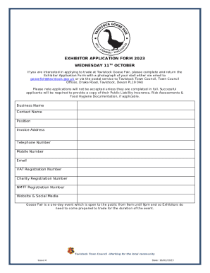 Goose Fair Application 2023 - ... Doc Template | pdfFiller