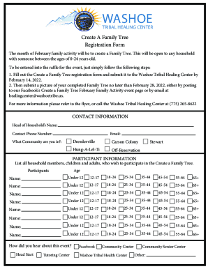 Fillable Online Create A Family Tree Registration Form Fax Email Print ...