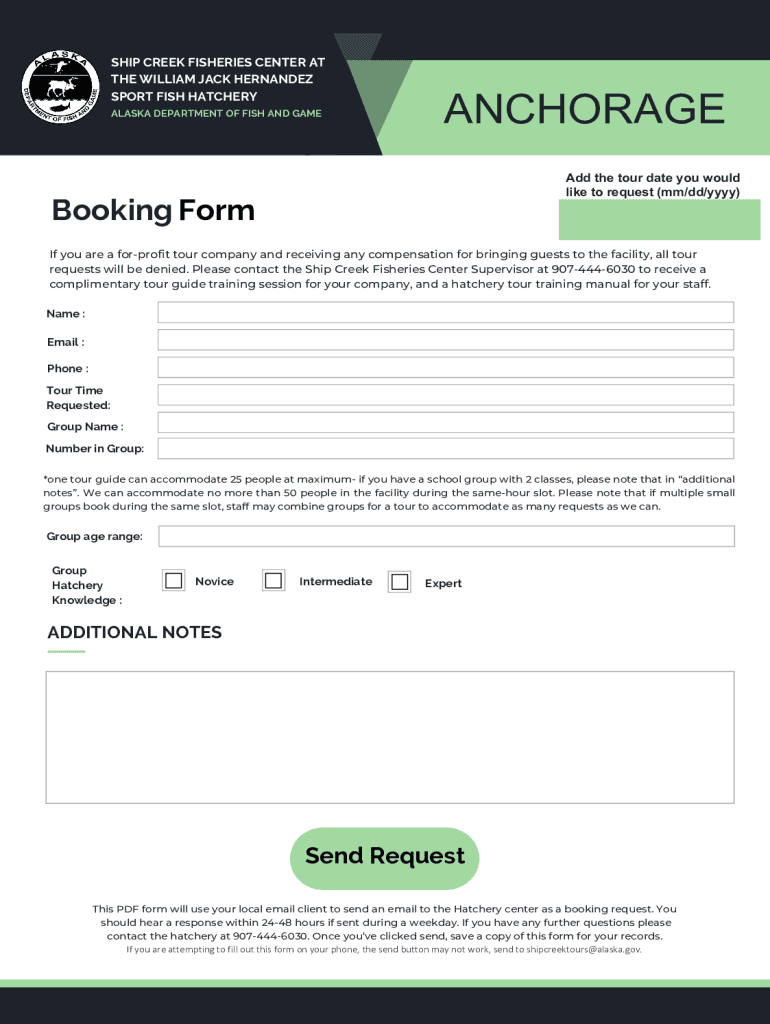 Fillable Online 2022 Hatchery Tour Booking Request Form. 2022 Hatchery Tour Booking Request Form ...
