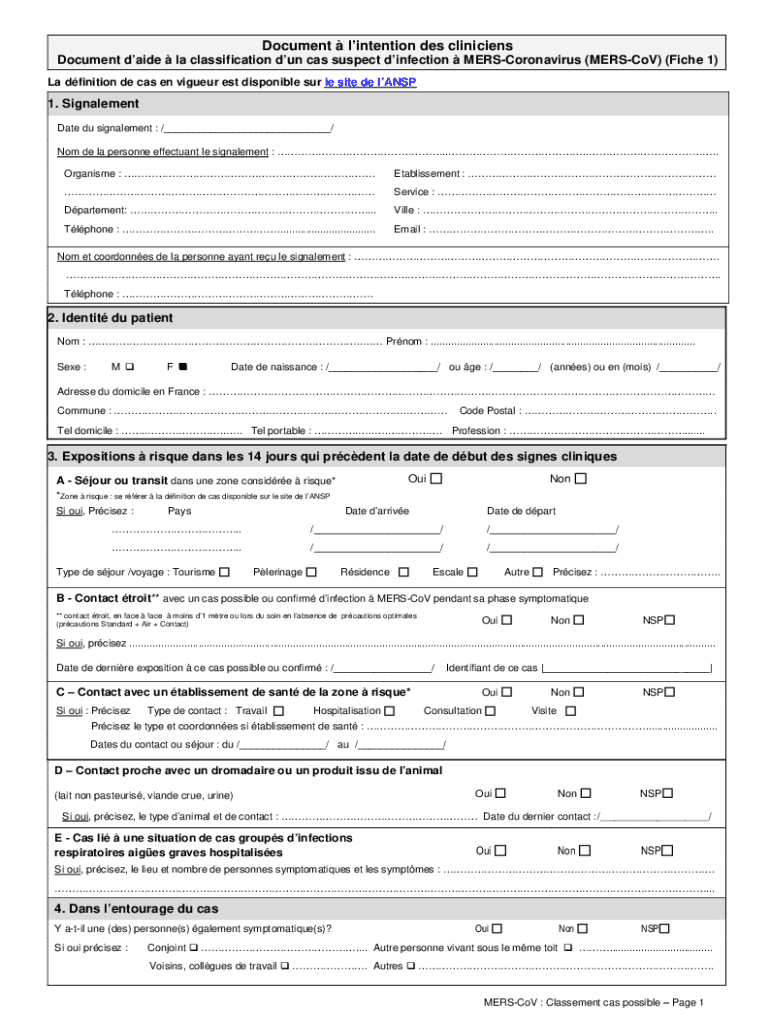 Remplissable En Ligne Modalits de prise en charge des patients suspects d' ... Fax Email ...