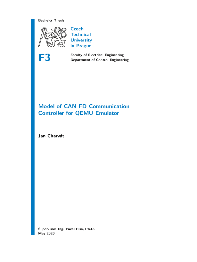 Fillable Online Dspace Cvut Model Of Can Fd Communication Controller