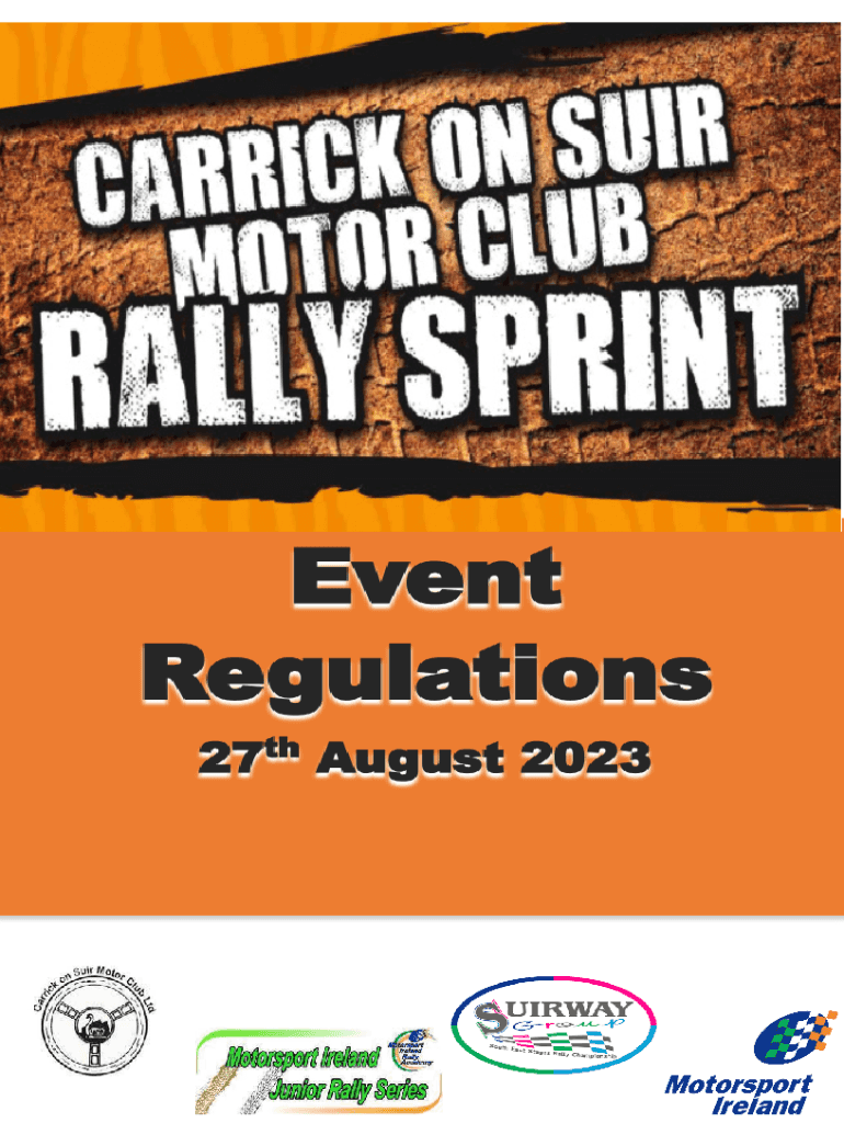 Fillable Online Carrick on Suir Motor Club Rallysprint Regulations ...