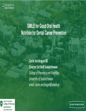 Fillable Online SMILE for Good Oral Health Nutrition for Dental Caries ...